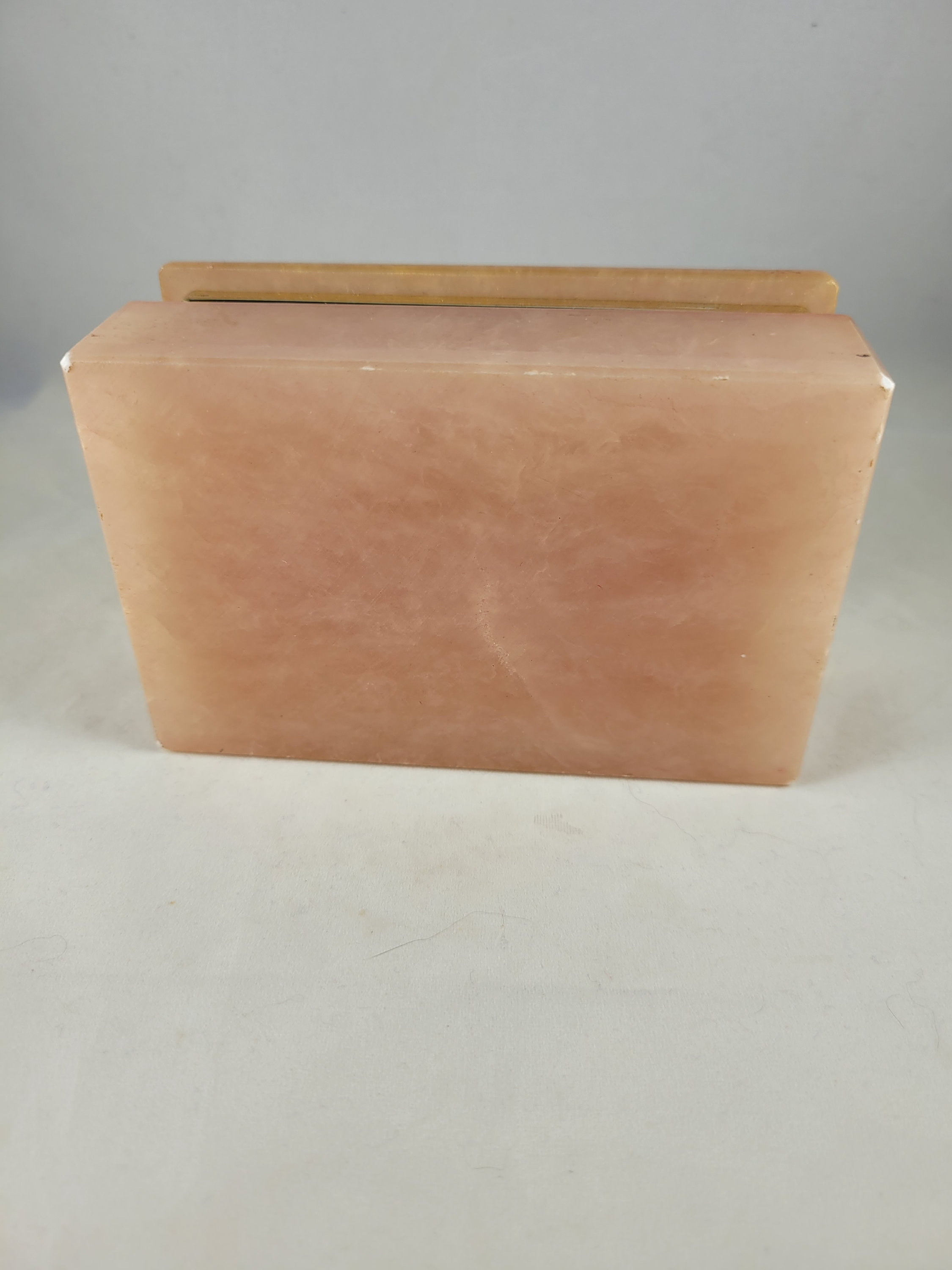 Vintage Pink Alabaster Hinged Rectangle Jewelery Box Floral - Etsy