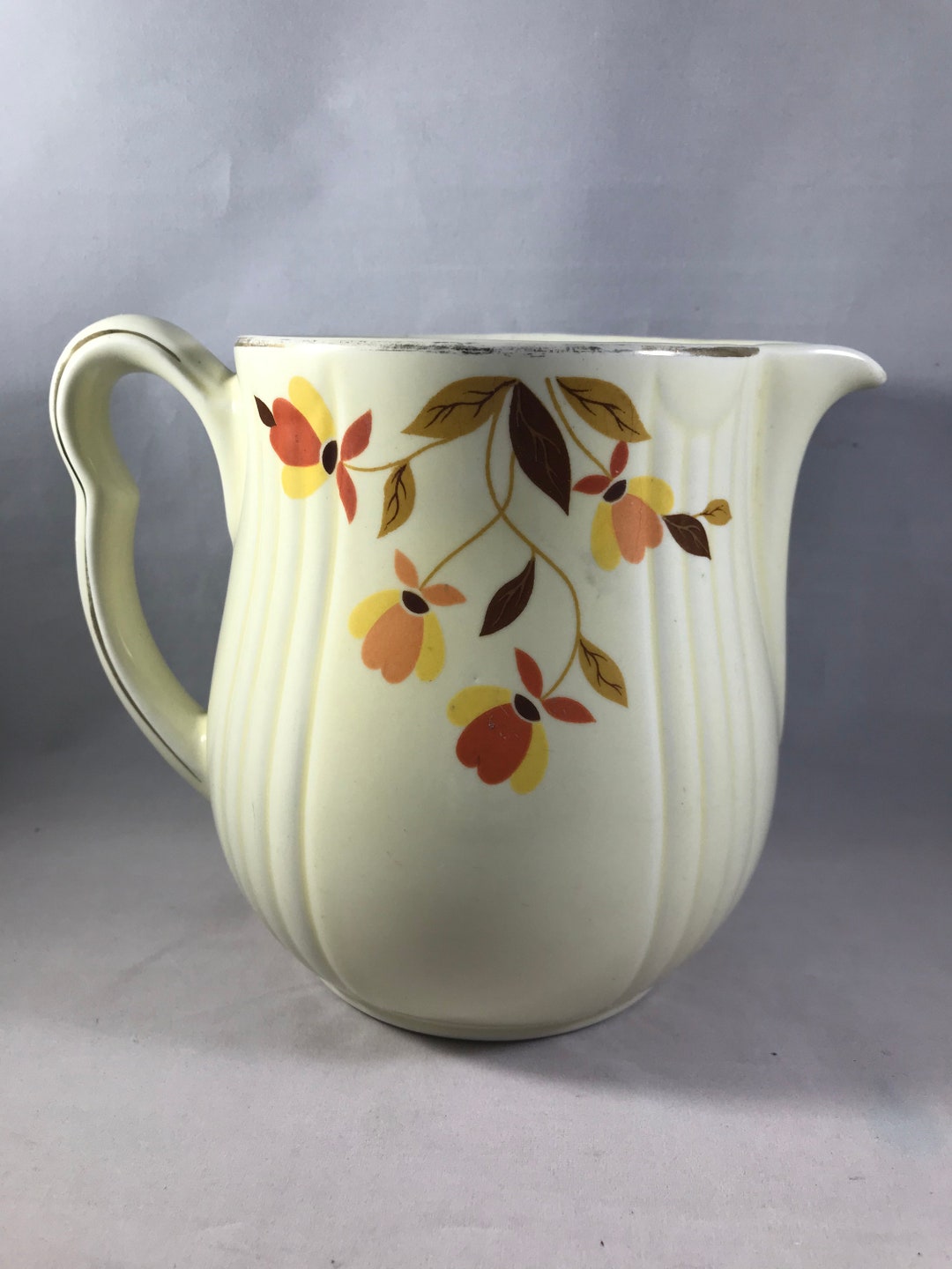 Hall's Superior Quality Kitchenware Cream Pitcher ~ Orange and Yellow ...