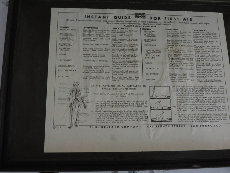 First Aid Kit E.D. Bullard Co. San Francisco No.136 Industrial First ...