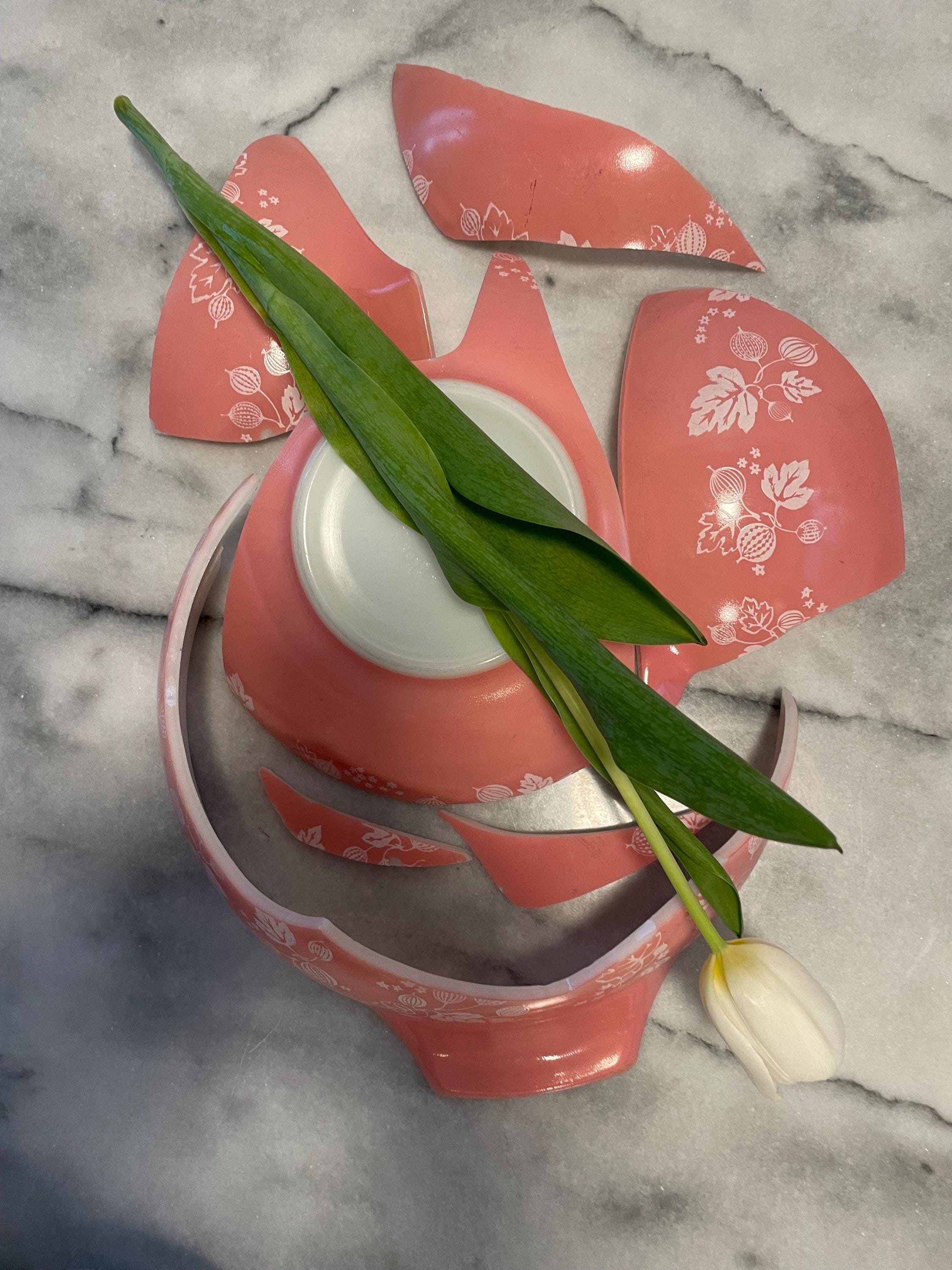 Broken Pyrex Pink Gooseberry Cinderella Bowl 444 Nesting Bowl 4 ...