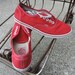 VANS Sneakers OFF THE Wall Red Canvas Shoes Lace up Kicks Size - Etsy