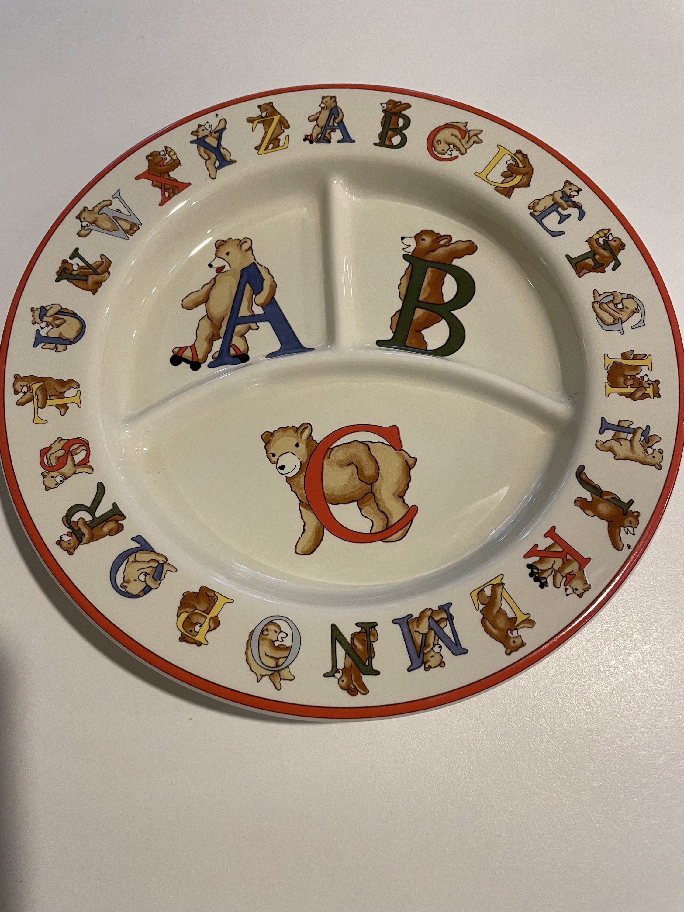 Tiffany & Co Alphabet Plate Child's Divided Serving Dish NOS 1994 ...