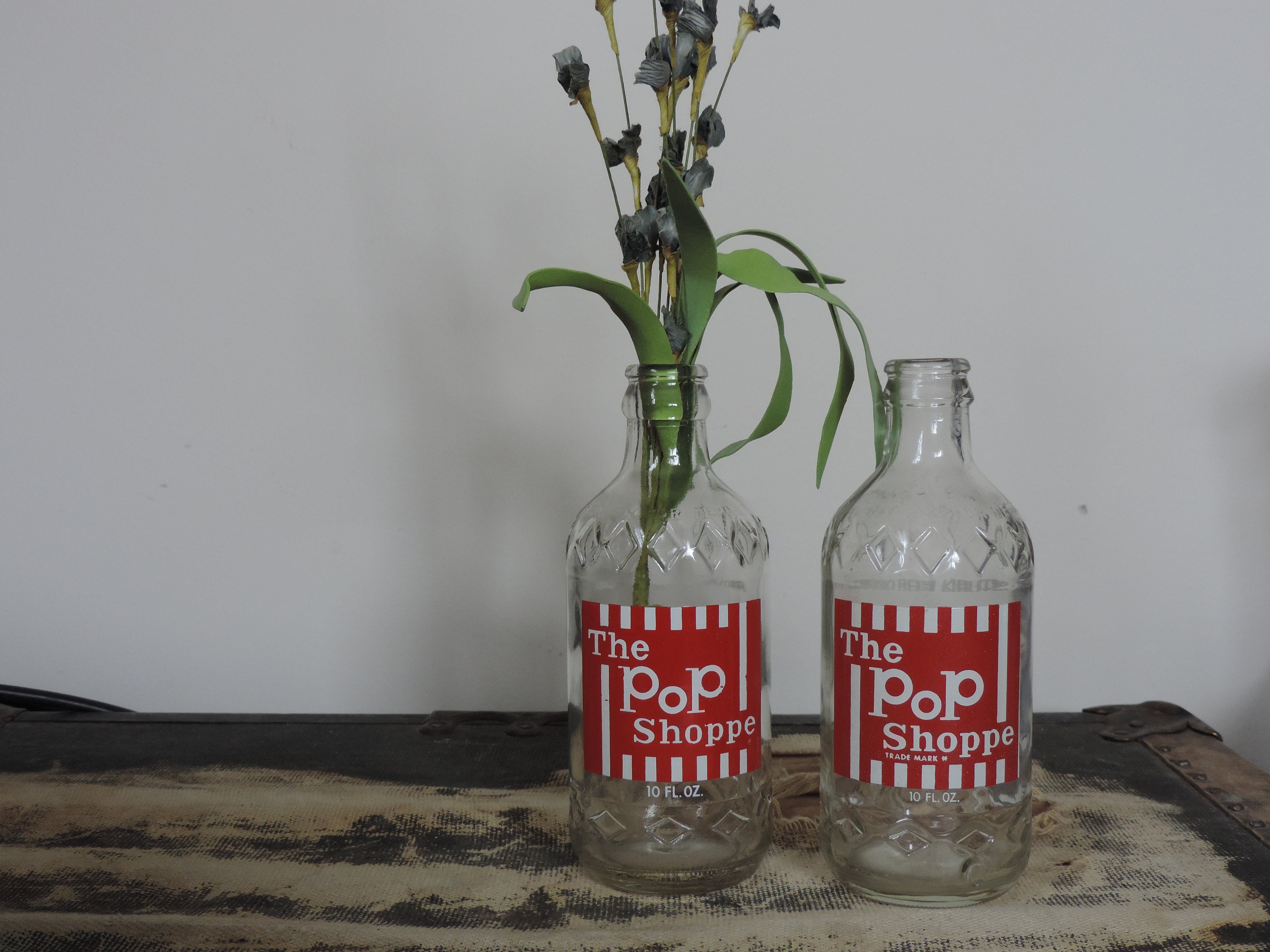 Vintage Soda Bottles 70's the Pop Shoppe 10 Oz. Bottles Set of 2, 10 Oz ...