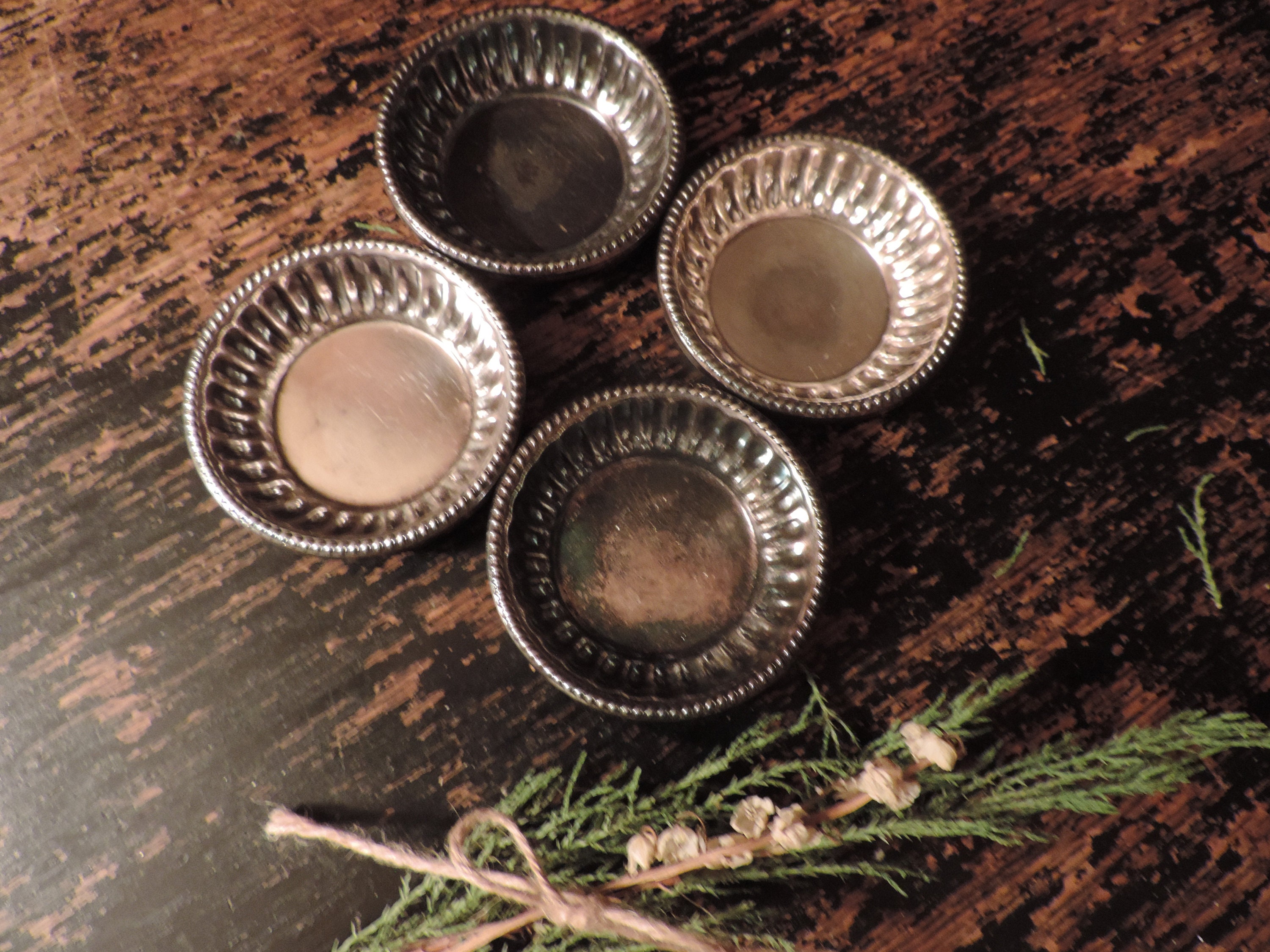 Antique Salt Cellars Set of 4 Silver Plated Servers 1920's - Etsy