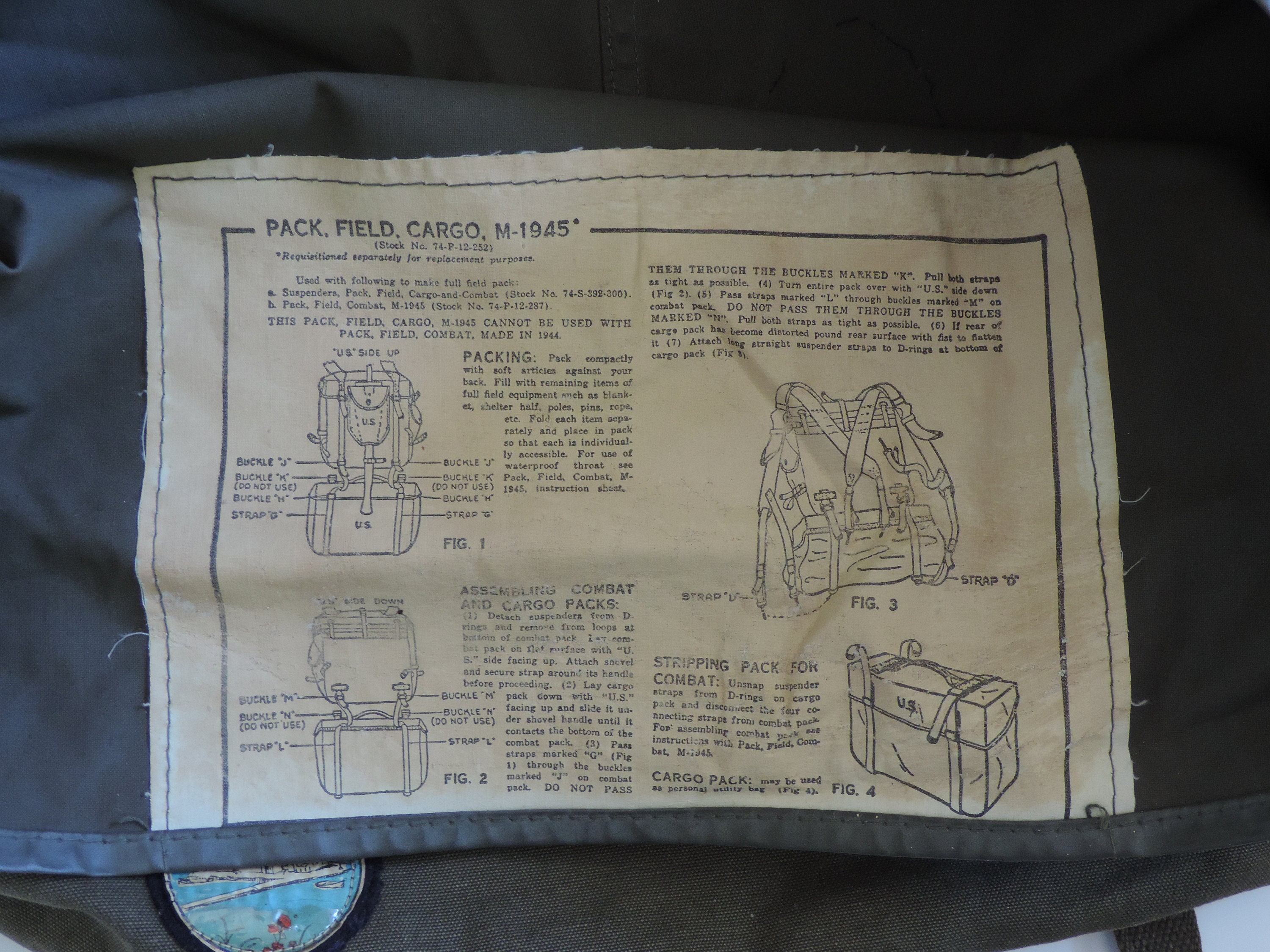 US WWII Military Issued Field Cargo Pack M-1945american Awnings ...