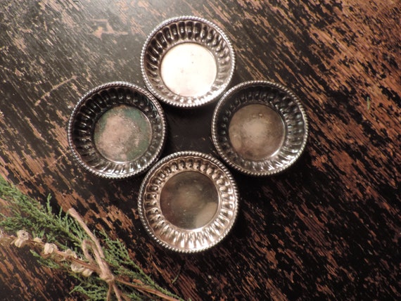 Antique Salt Cellars Set of 4 Silver Plated Servers 1920's | Etsy