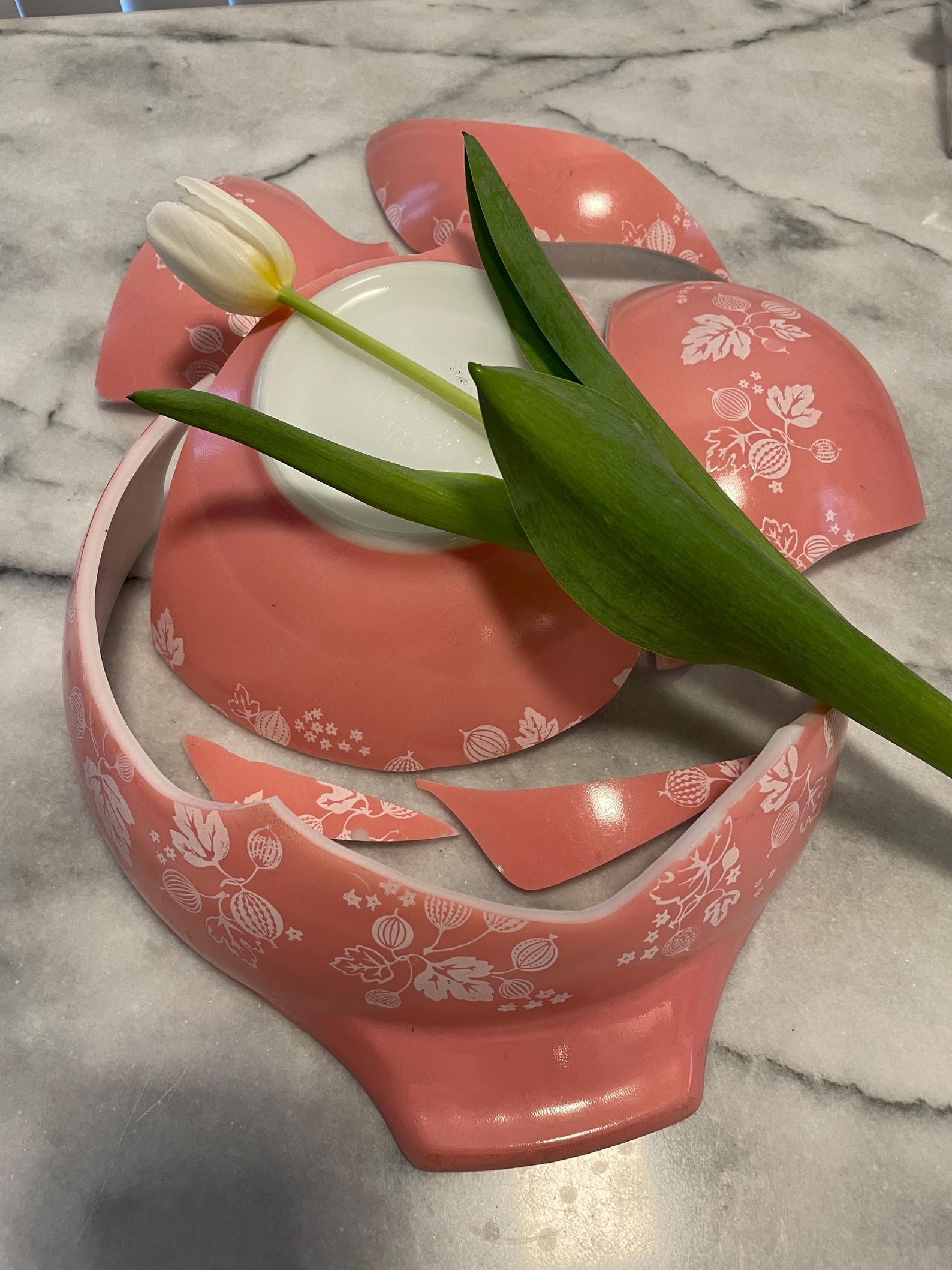 Broken Pyrex Pink Gooseberry Cinderella Bowl 444 Nesting Bowl 4 ...