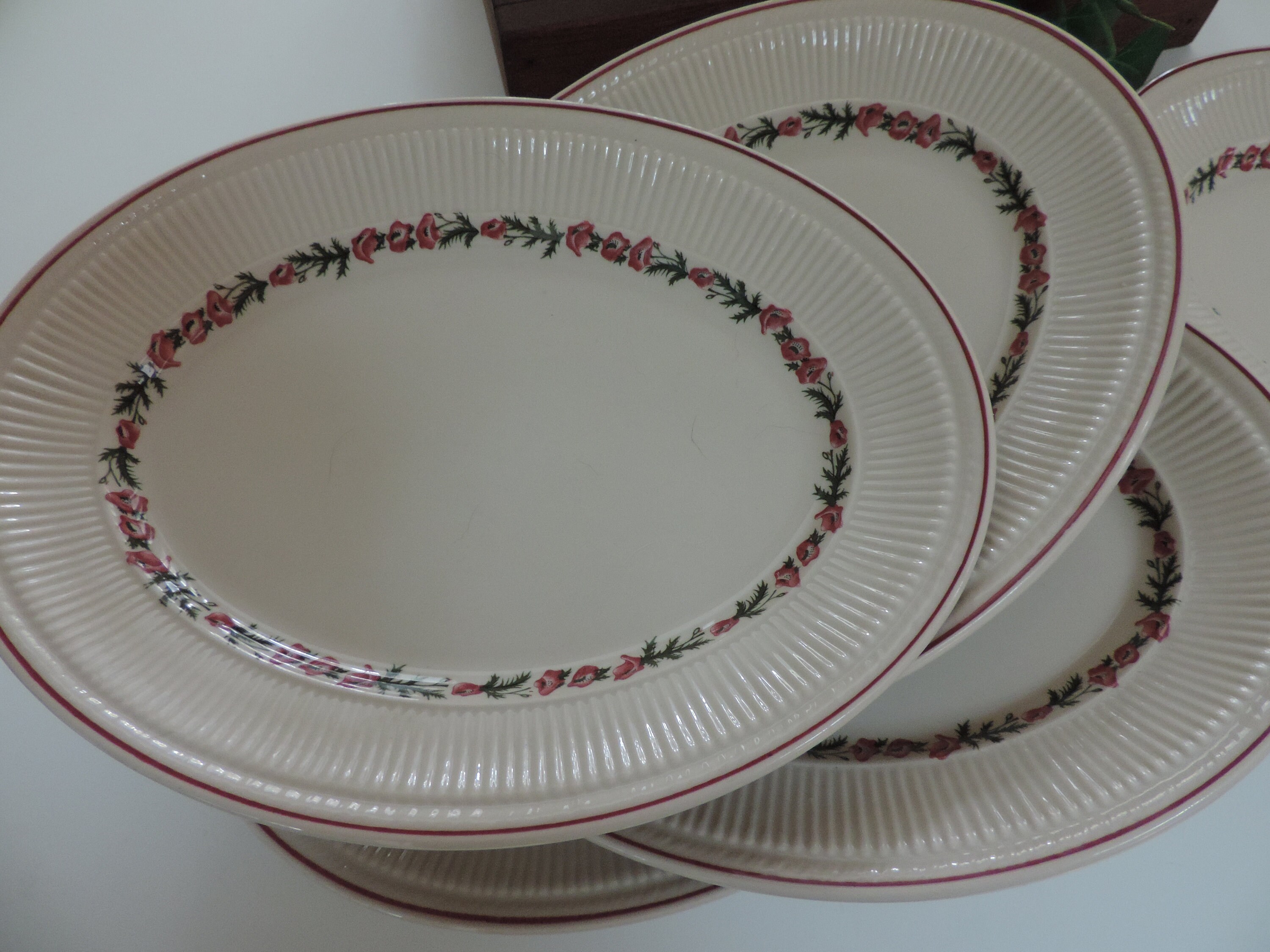 Vintage Shenango Anchor Hocking Platters Set of 8 Large Oval Restaurant ...