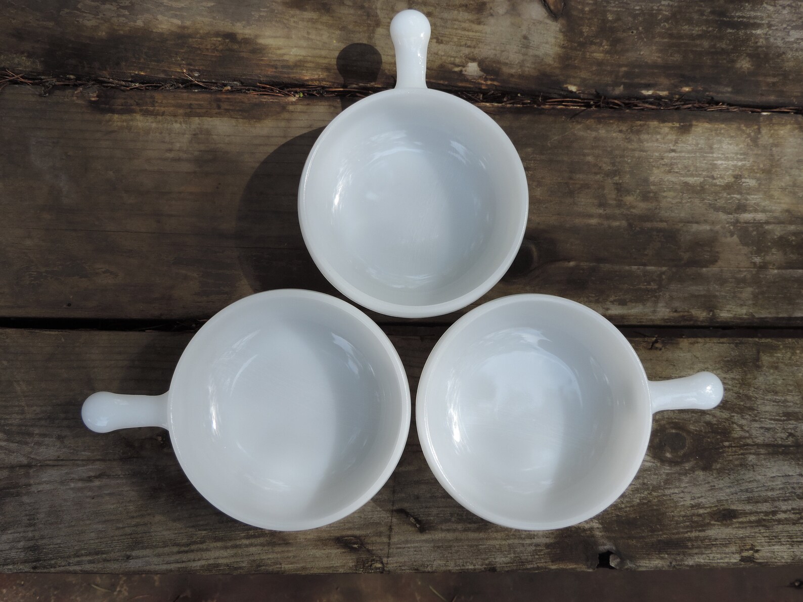Vintage Milk Glass Soup Bowls Gumbo Bowls Set of Three Milk Glass Bowls ...