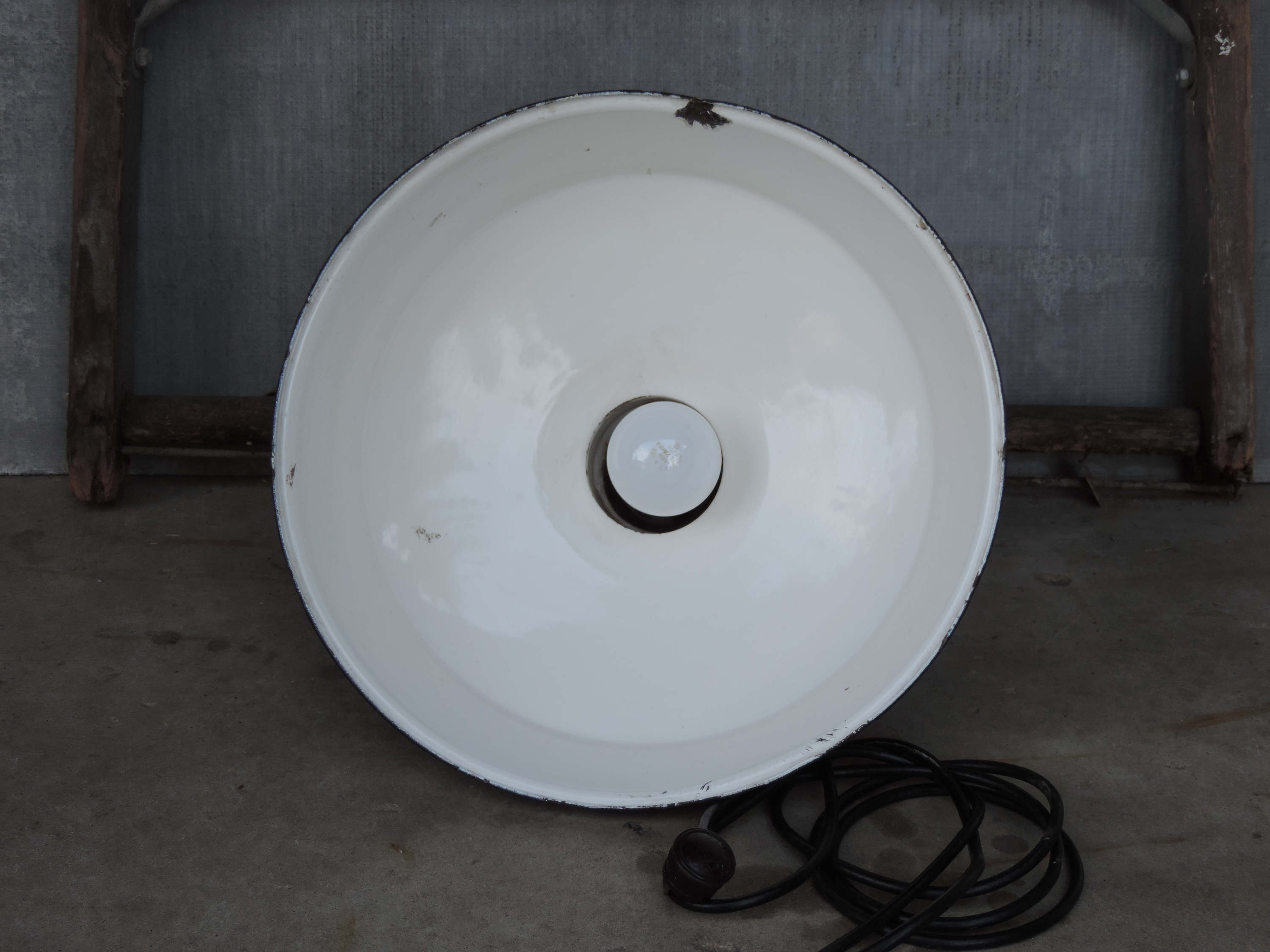 Vintage Green Enamel Pendant Light, Ivanhoe Industrial Reflector - Etsy