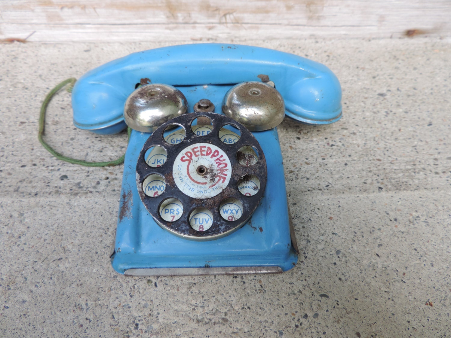Mid Century Toy Speedphone Vintage Blue Rotary Dial Antique Toy ...