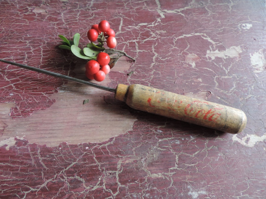 Mid Century Modern Coca Cola Ice Pick Primitive Wood Handle Cocktail ...