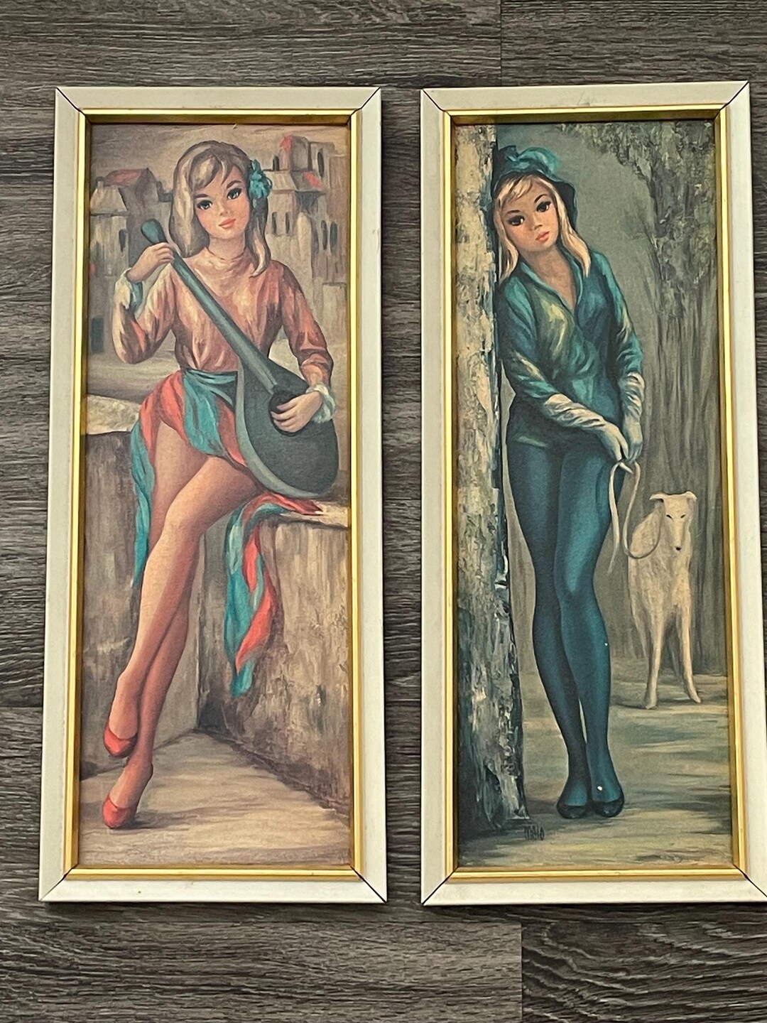 1960's Harlequin Girls Framed Art Teen Dreams Bassons Perth Amboy NJ ...