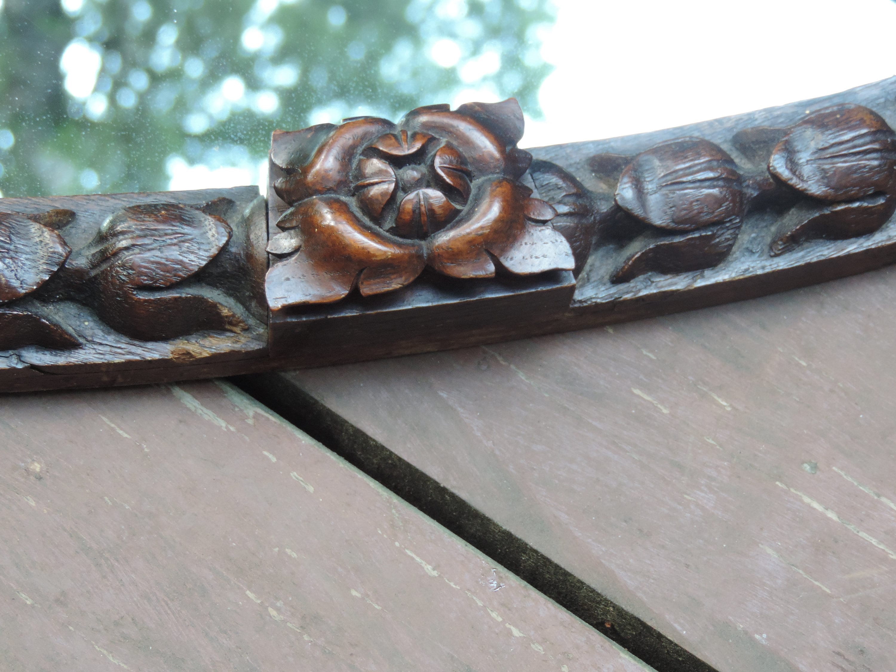 Antique Tiki Bar Mirror Decor Hand Carved Oval Mirror Pacific Isle ...