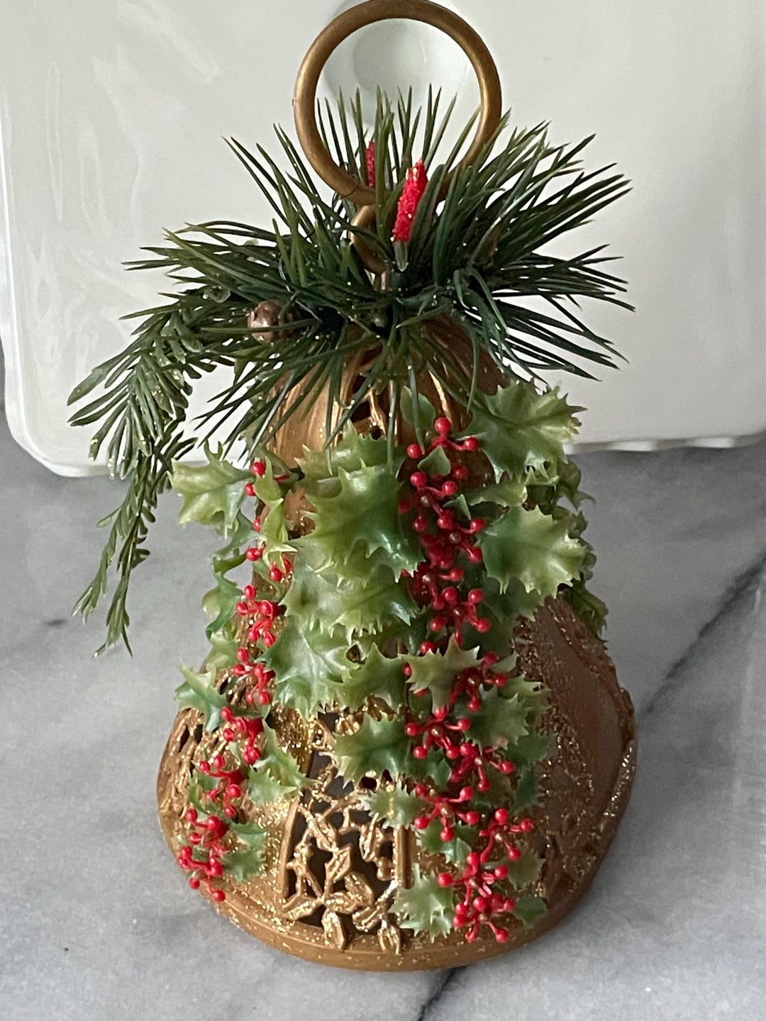 Mid Century Modern Vintage Plastic Christmas Mistletoe Bell Featuring ...