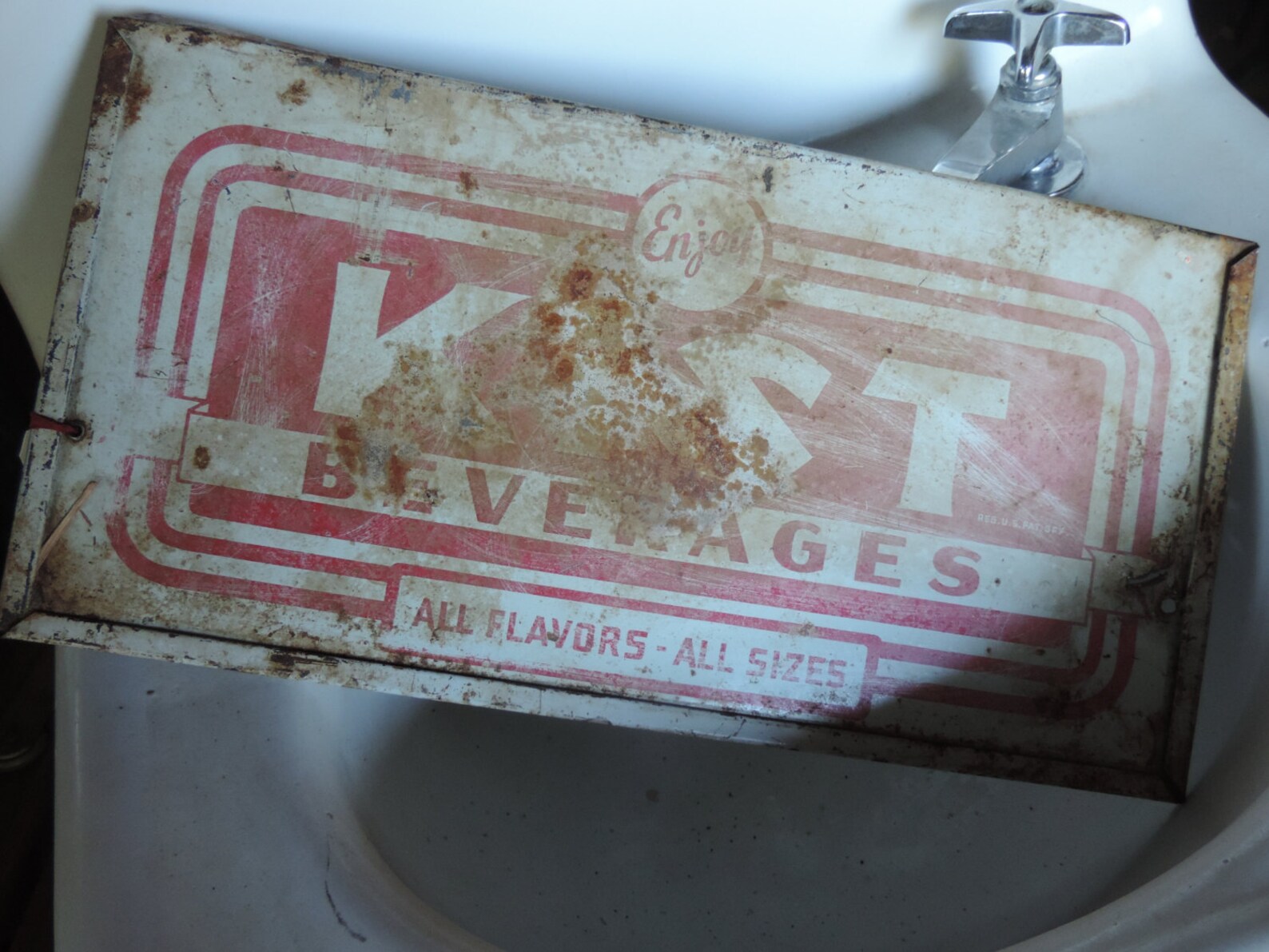 40's 50's ADVERTISING Sign KIST Beverages Kist Soda Pop Rustic ...
