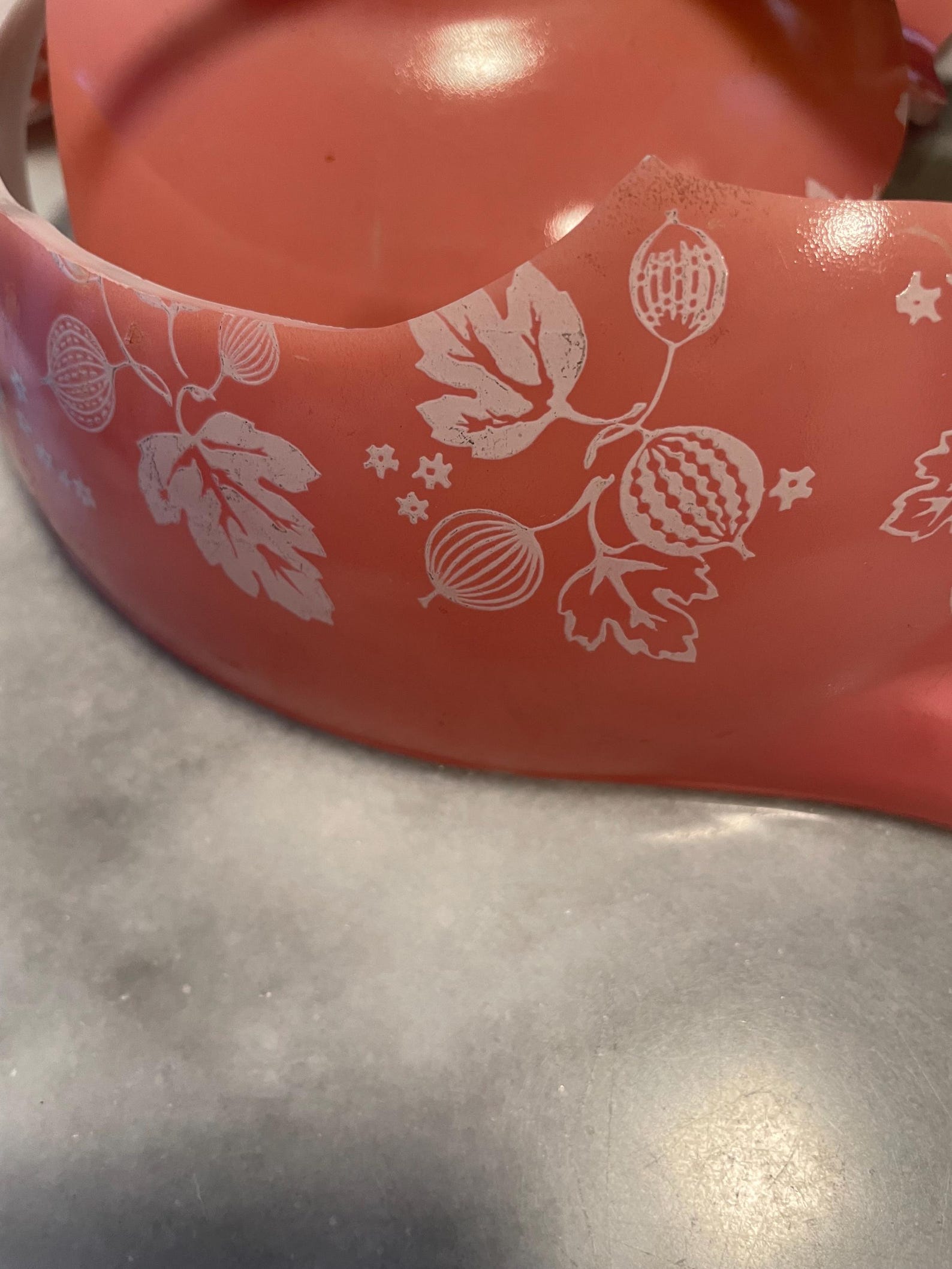 Broken Pyrex Pink Gooseberry Cinderella Bowl 444 Nesting Bowl 4 ...