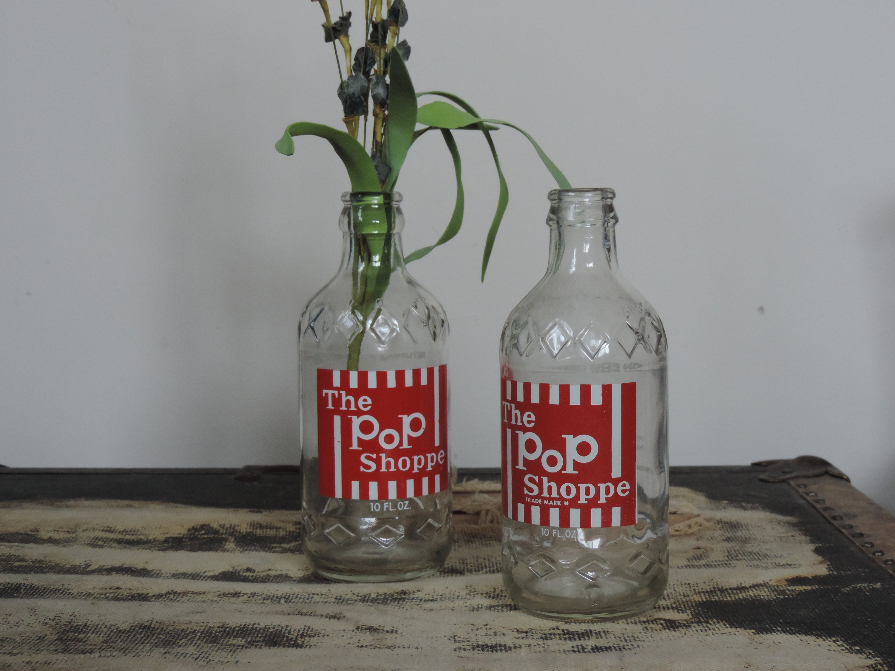 Vintage Soda Bottles 70's the Pop Shoppe 10 Oz. Bottles Set of 2, 10 Oz ...