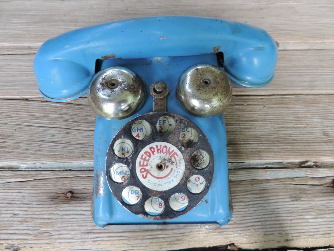 Mid Century Toy Speedphone Vintage Blue Rotary Dial Antique Toy ...