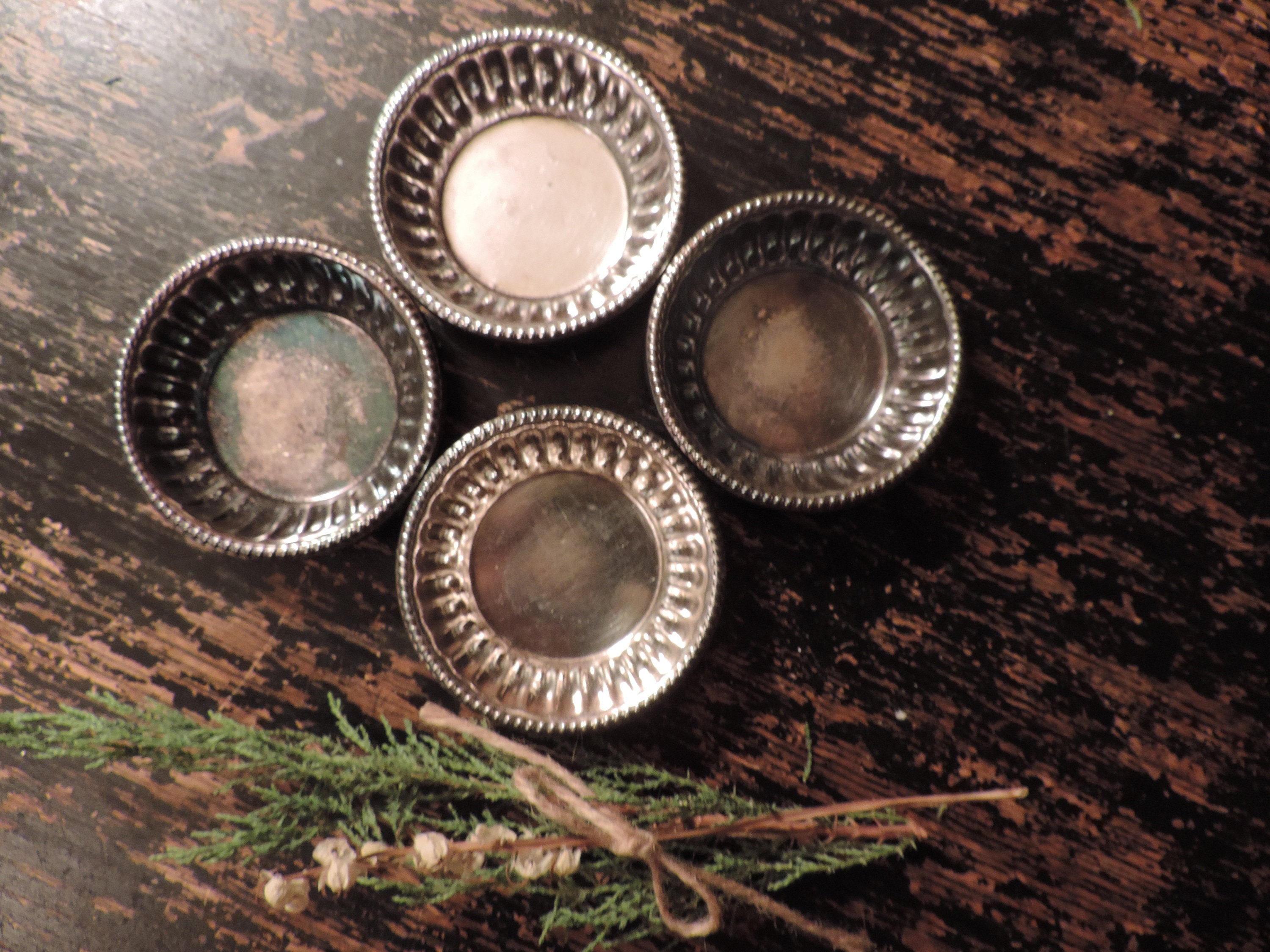 Antique Salt Cellars Set of 4 Silver Plated Servers 1920's - Etsy