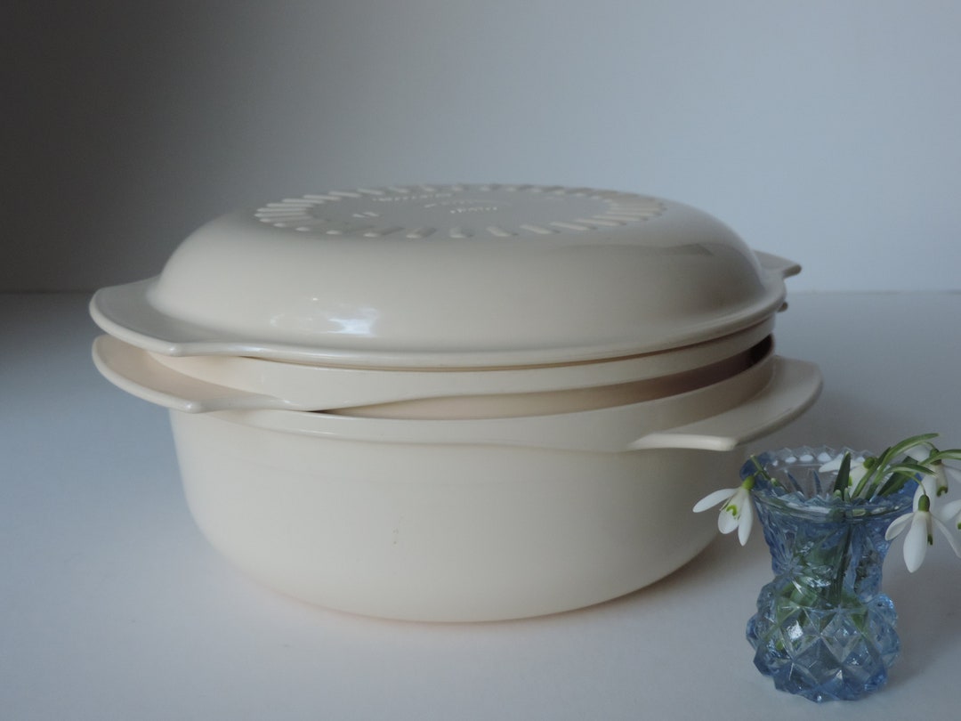 Vintage Tupperware Stack Cooker 3 Piece Microwave Cookware Serving ...