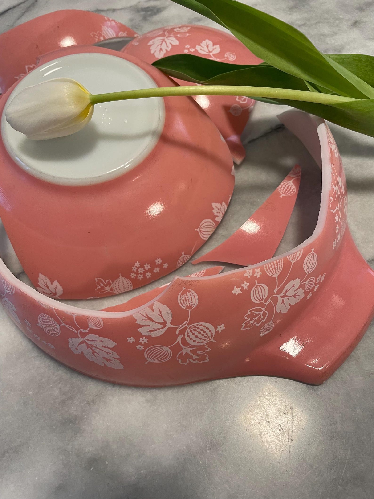 Broken Pyrex Pink Gooseberry Cinderella Bowl 444 Nesting Bowl 4 ...