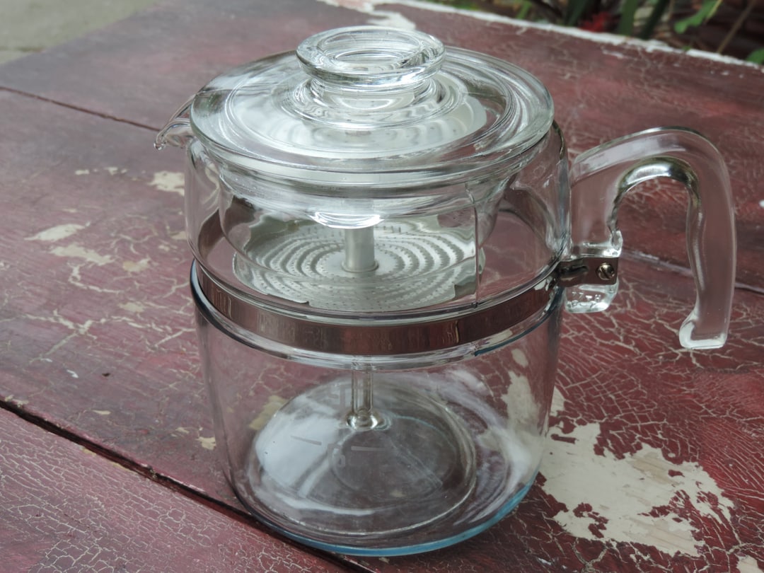 Vintage Pyrex 9 Cup Rangetop Glass Coffee Percolator Pyrex Flameware ...