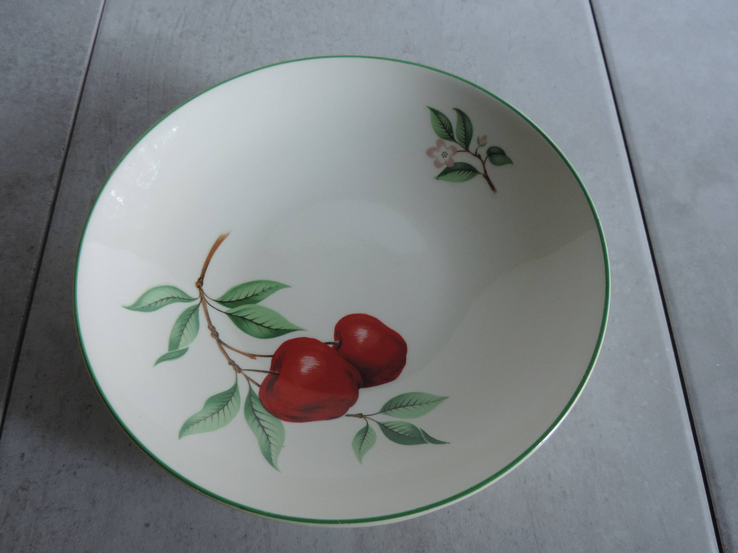 Vintage Homer Laughlin Soup Vegetable Bowls Rhythm Red Apple Pattern ...