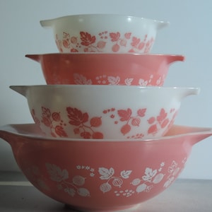 Broken Pyrex Pink Gooseberry Cinderella Bowl 444 Nesting Bowl 4 ...