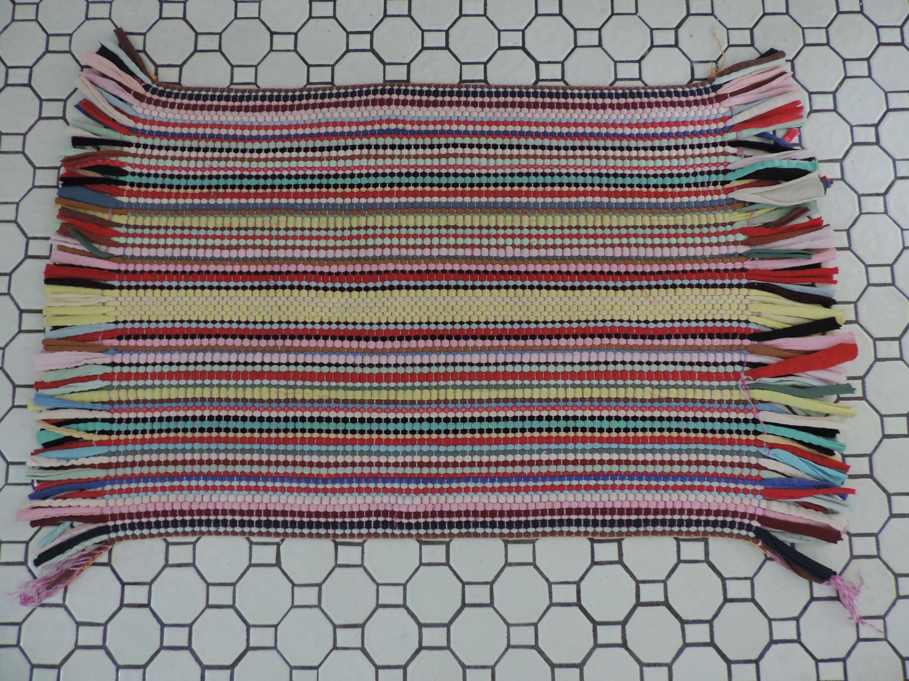 Vintage Rag Rug Hand Loomed Rug Country Farm House Throw Rug - Etsy