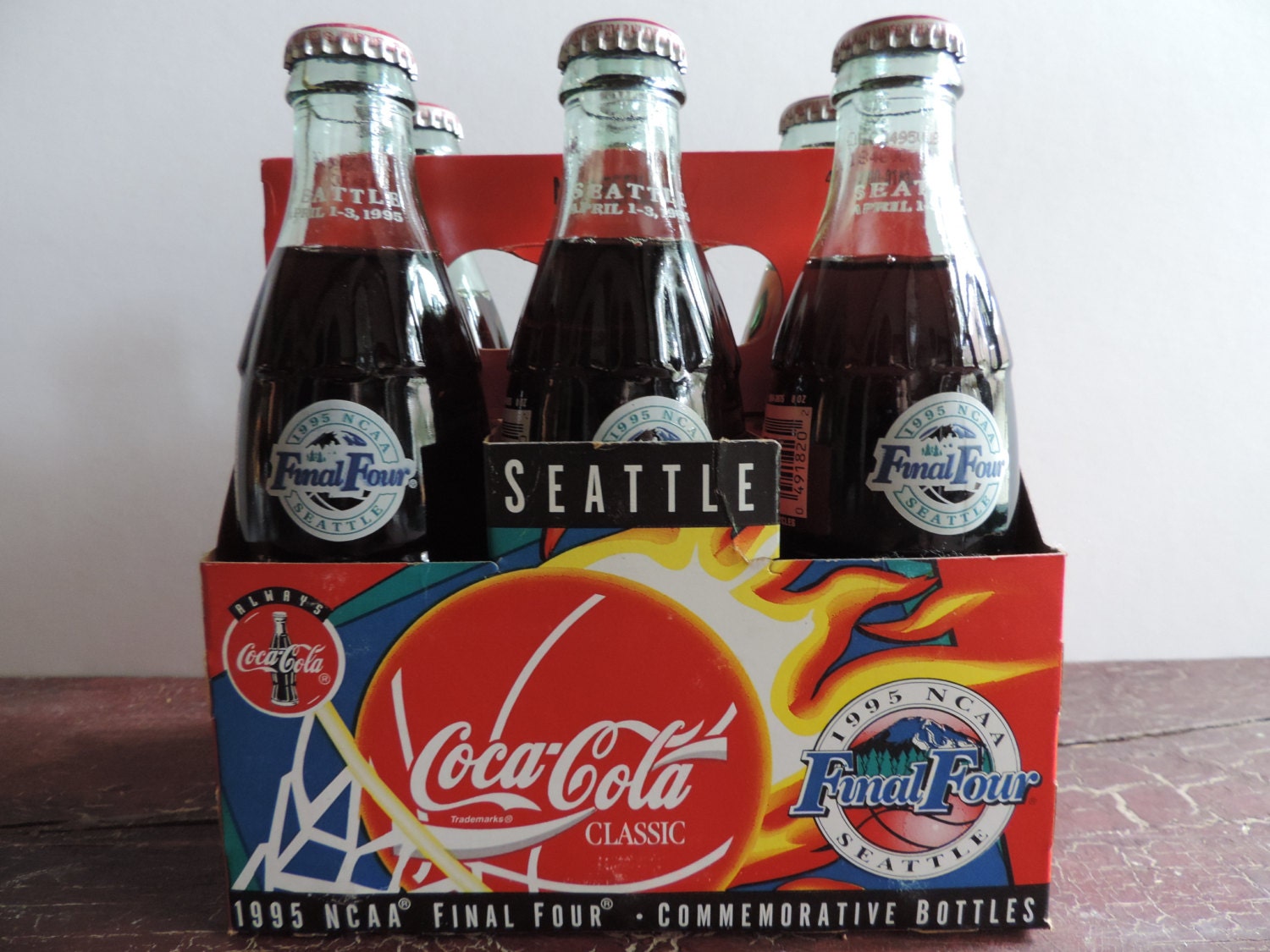1995 March Madness NCAA Seattle Coca Cola Six Pack Bottles Limited ...