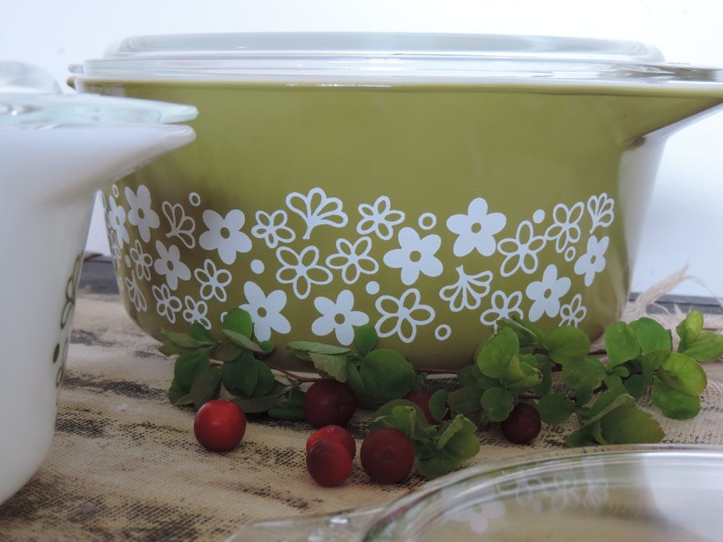 Pyrex 70's Spring Blossom Cinderella Casserole Serving Set of Three ...