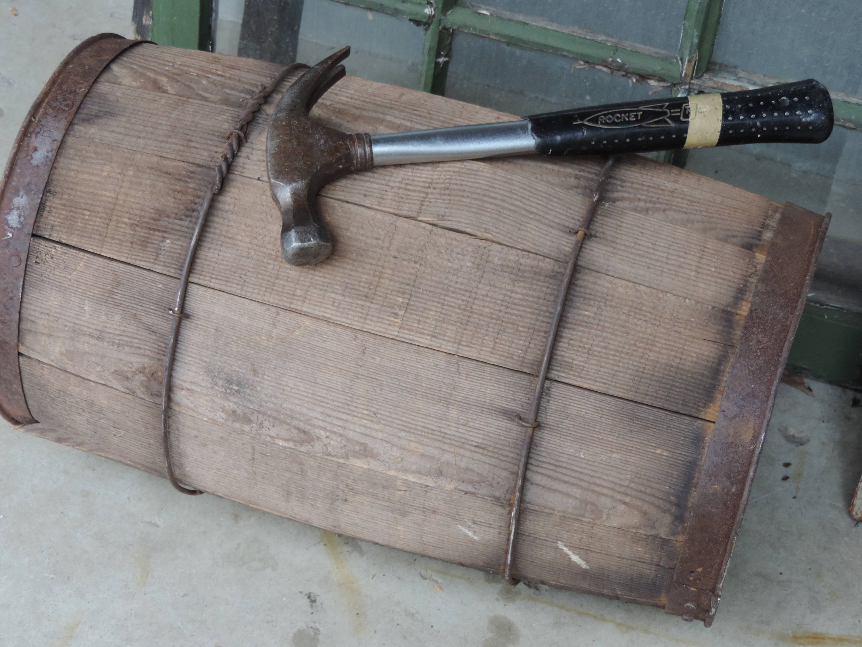 1920's Nail Keg Antique Wooden Nail Barrel Industrial Nail Keg Storage ...