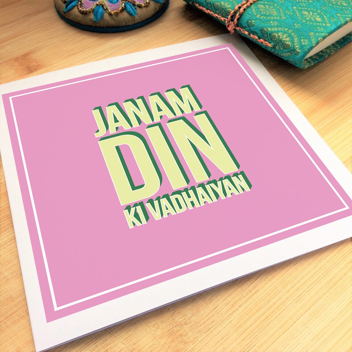 Indian Birthday Card Janam Din Ki Vadhaiyan Happy Birthday - Etsy UK