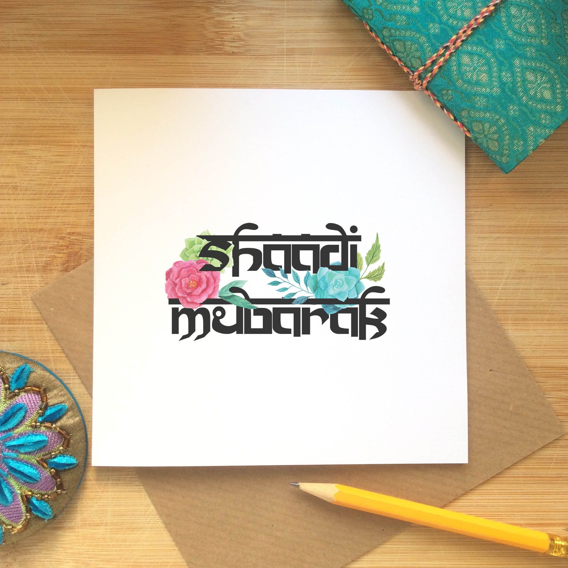 Indian Wedding Congratulations Card Shaadi Mubarak Shaadi - Etsy UK