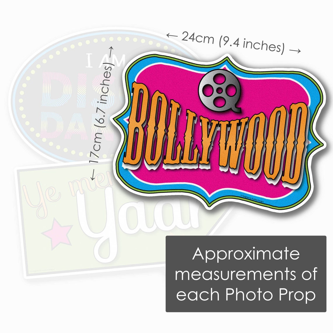 Printed and Cut Bollywood Party Photo Booth Props Set of 10 | Etsy