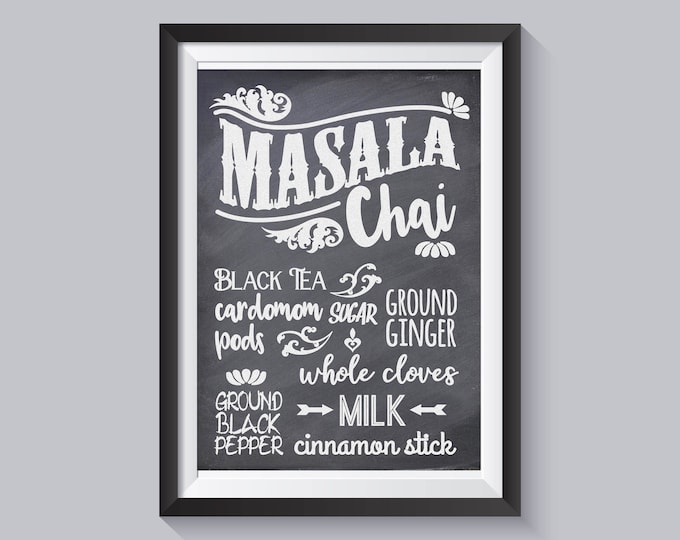 Masala Chai Kitchen Print Unique Gift Indian Tea Lover - Etsy