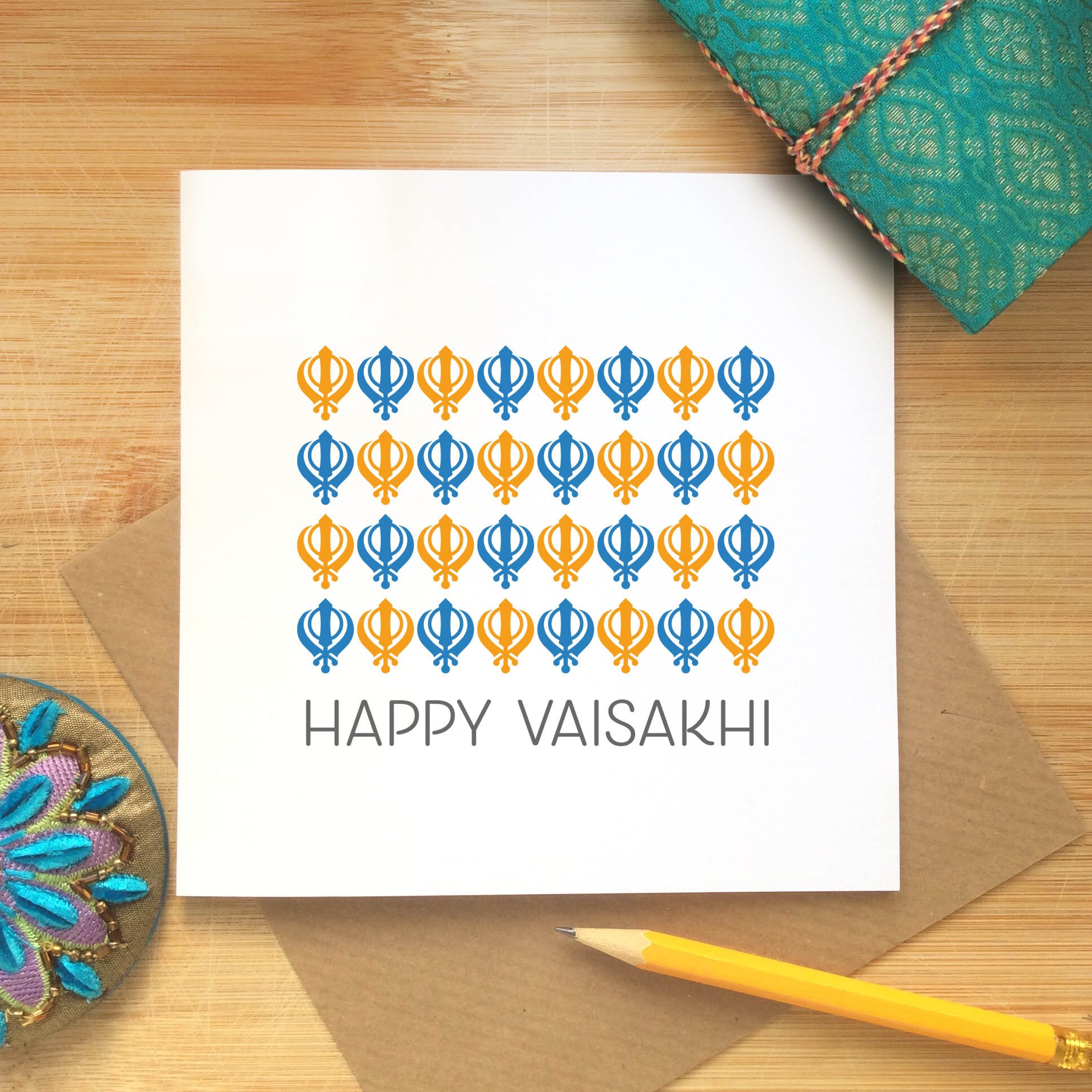 Khanda Design Vaisakhi Card Happy Vaisakhi Vaisakhi | Etsy