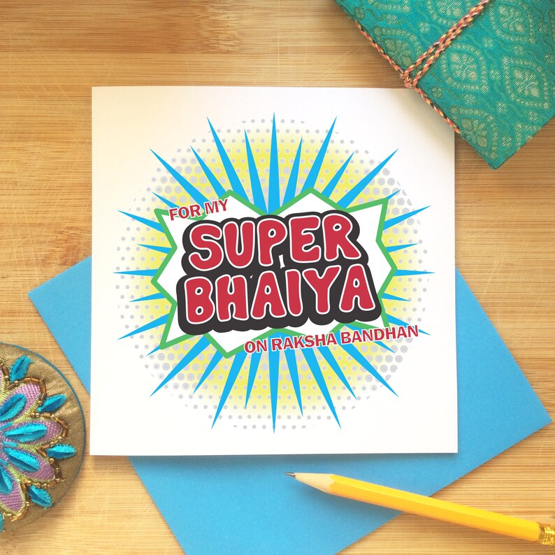 Rakhi Greeting Card Bhaiya Brother Raksha Bandhan Indian - Etsy UK