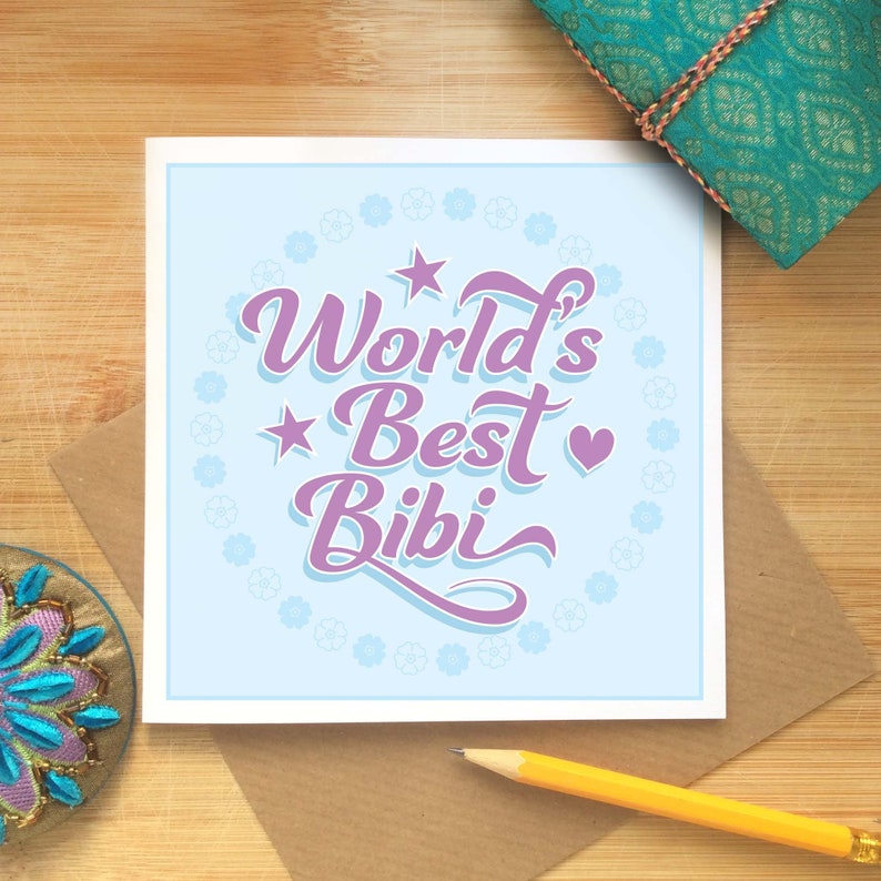 World's Best Bibi / Dadi / Nani Card for Grandma South - Etsy UK