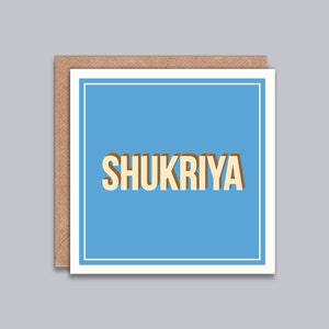 Shukriya, Indian Thank You Card, Gratitude, Teacher, Nurse, Doctor, Friend, Neighbour, Fun ...