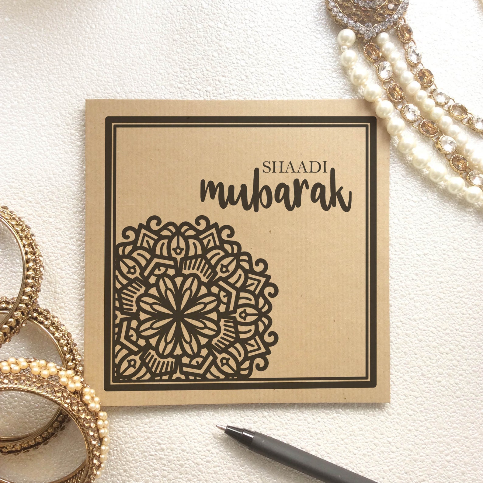 Shaadi Mubarak Card Mandala Design Indian Wedding - Etsy Israel