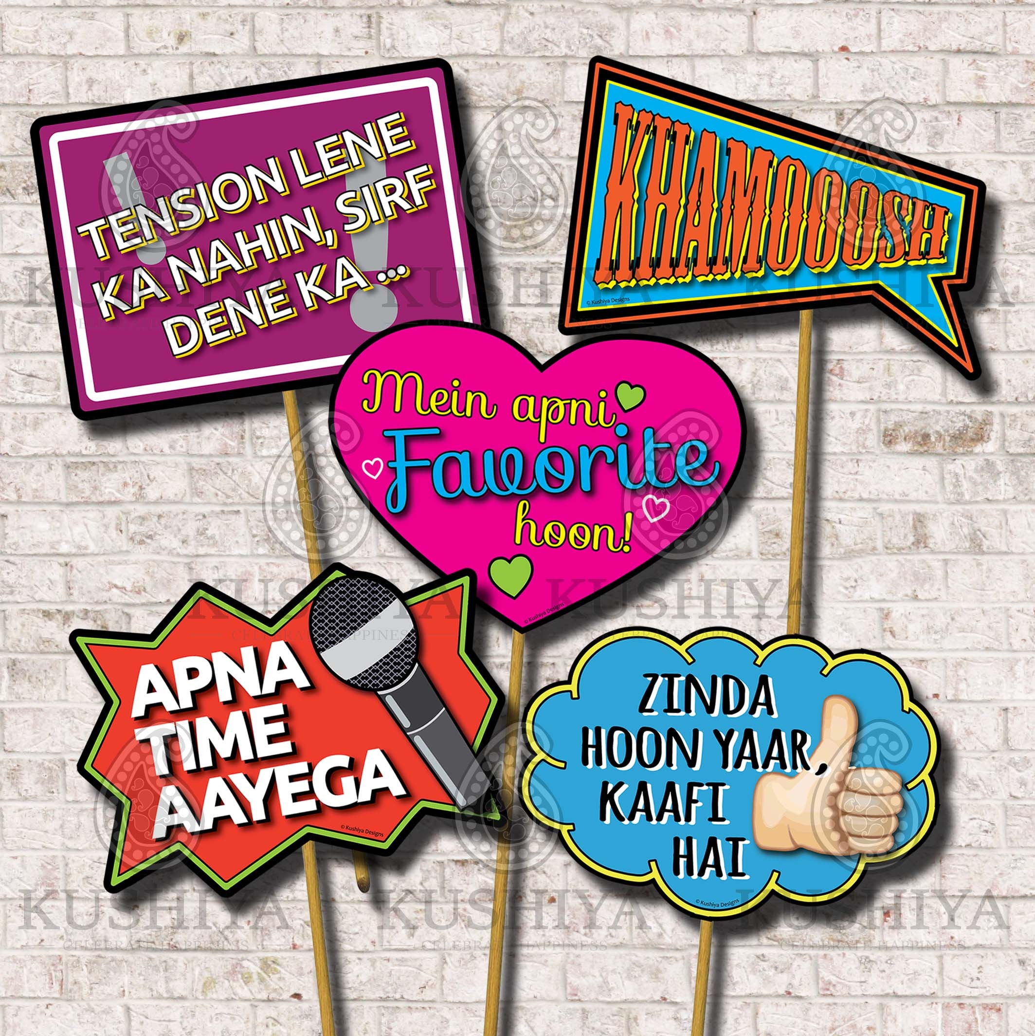 Bollywood Film Dialogue Photo Booth Props - Set of 10 - Bollywood Party ...