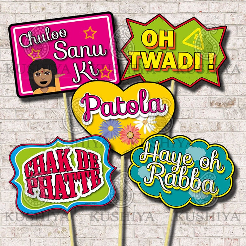 Desi Punjabi Wording Photo Props Set of 10 Desi Style - Etsy