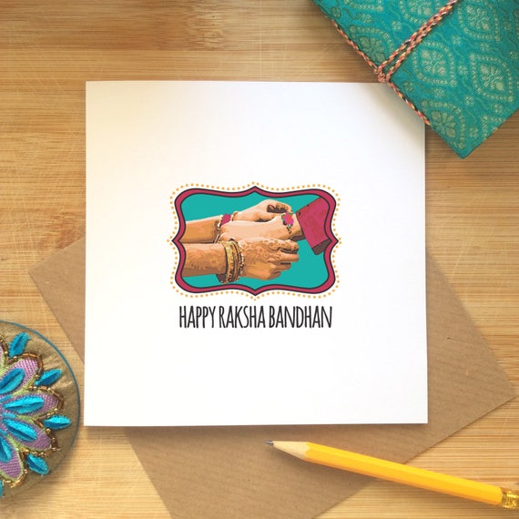 Raksha Bandhan Card for Brother Rakhi Greeting Indian - Etsy UK