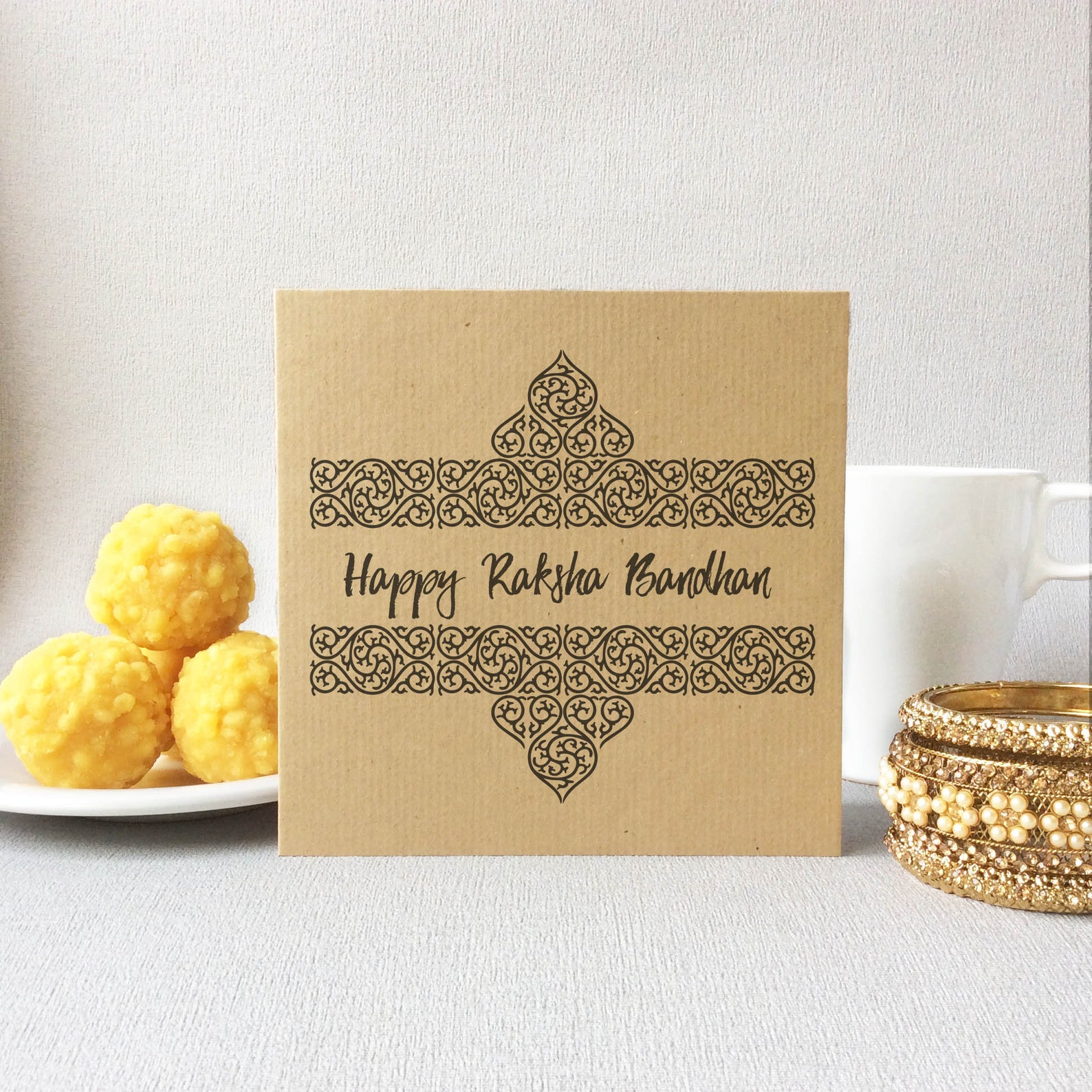 Happy Raksha Bandhan Card Border Design Rakhi Greeting - Etsy UK