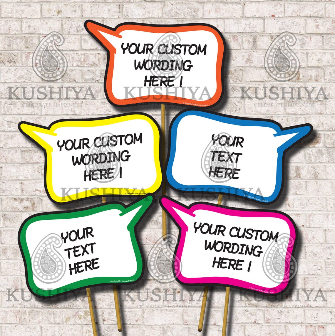 Custom Wording Photo Props Set of 10 Indian Wedding - Etsy UK