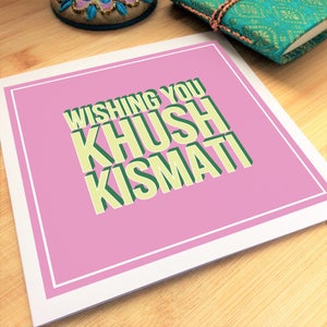 Good Luck Card, Wishing You Khush Kismati, Indian Good Luck Card ...