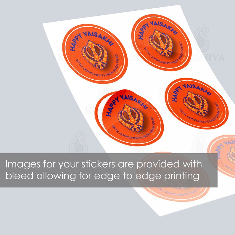 Happy Vaisakhi Orange Circle Sticker - Khanda, Sikh, Editable ...