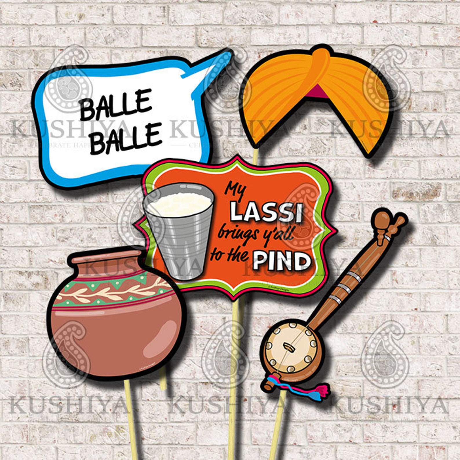 Punjabi Culture Themed Photo Props Set of 10 Desi Style | Etsy